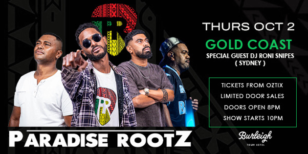 Paradise Rootz Tickets at Burleigh Town Hotel (West Burleigh, QLD) on ...
